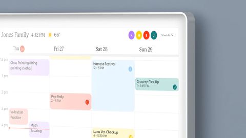 This giant, 27-inch digital calendar is here to organize your family’s ...