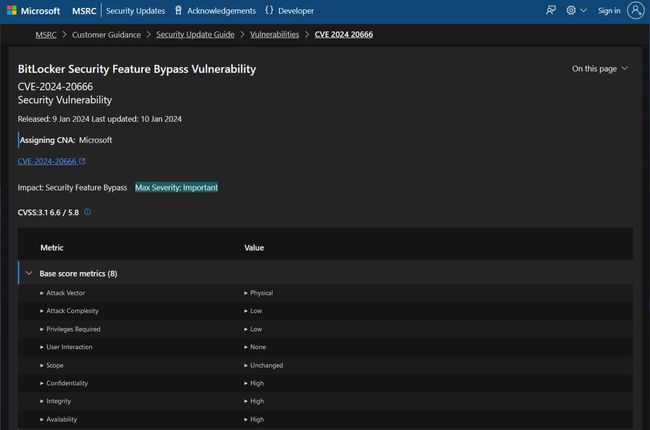 Microsoft KB5034441 Windows 10 security patch for BitLocker bypass is ...