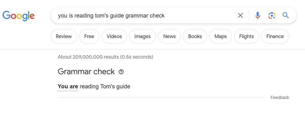 Google search can now correct your grammar — here’s how | Tom's Guide