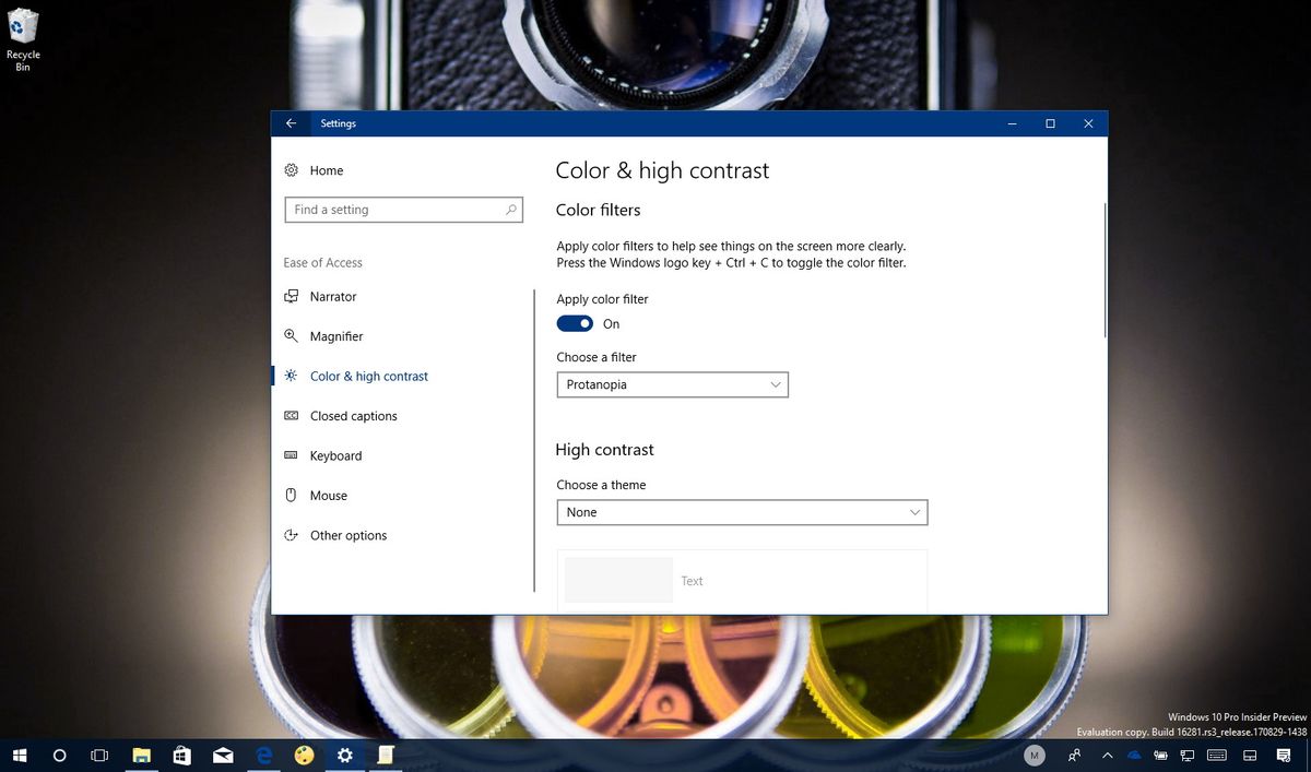 How to enable color filters in the Windows 10 Fall Creators Update ...