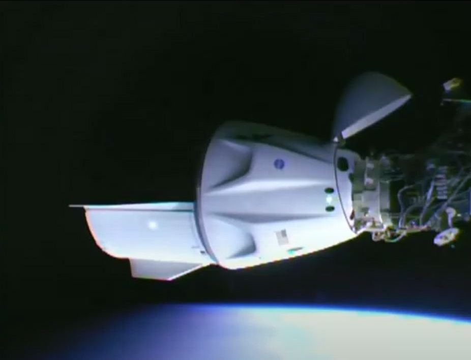 SpaceX's first reused Crew Dragon docks at space station with four Crew ...
