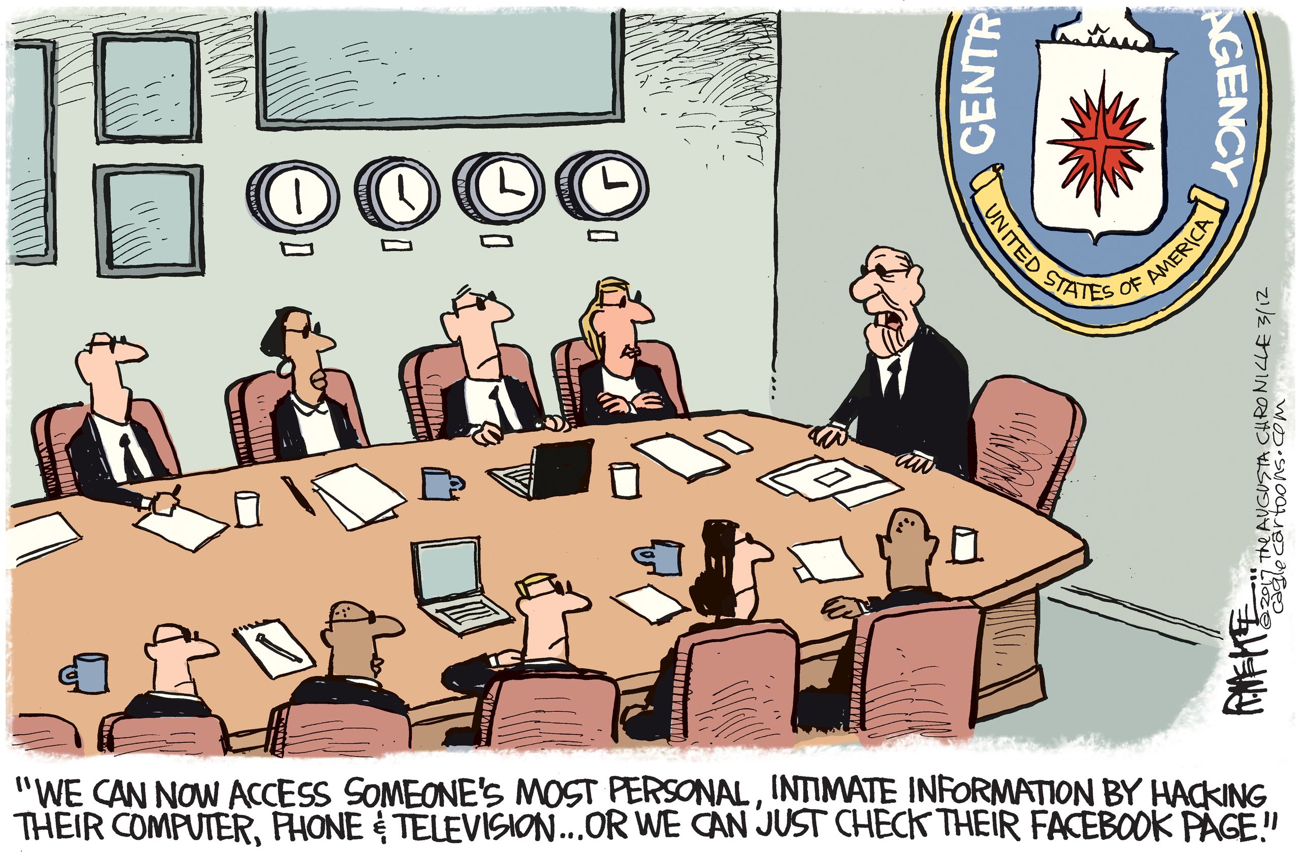 Political Cartoon U.S. Wikileaks CIA hacking Facebook | The Week