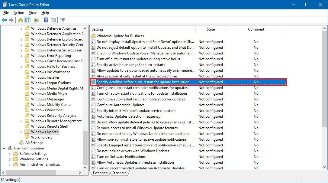 How to change the default auto-restart deadline for updates on Windows ... How to change the default auto-restart deadline for updates on Windows ...