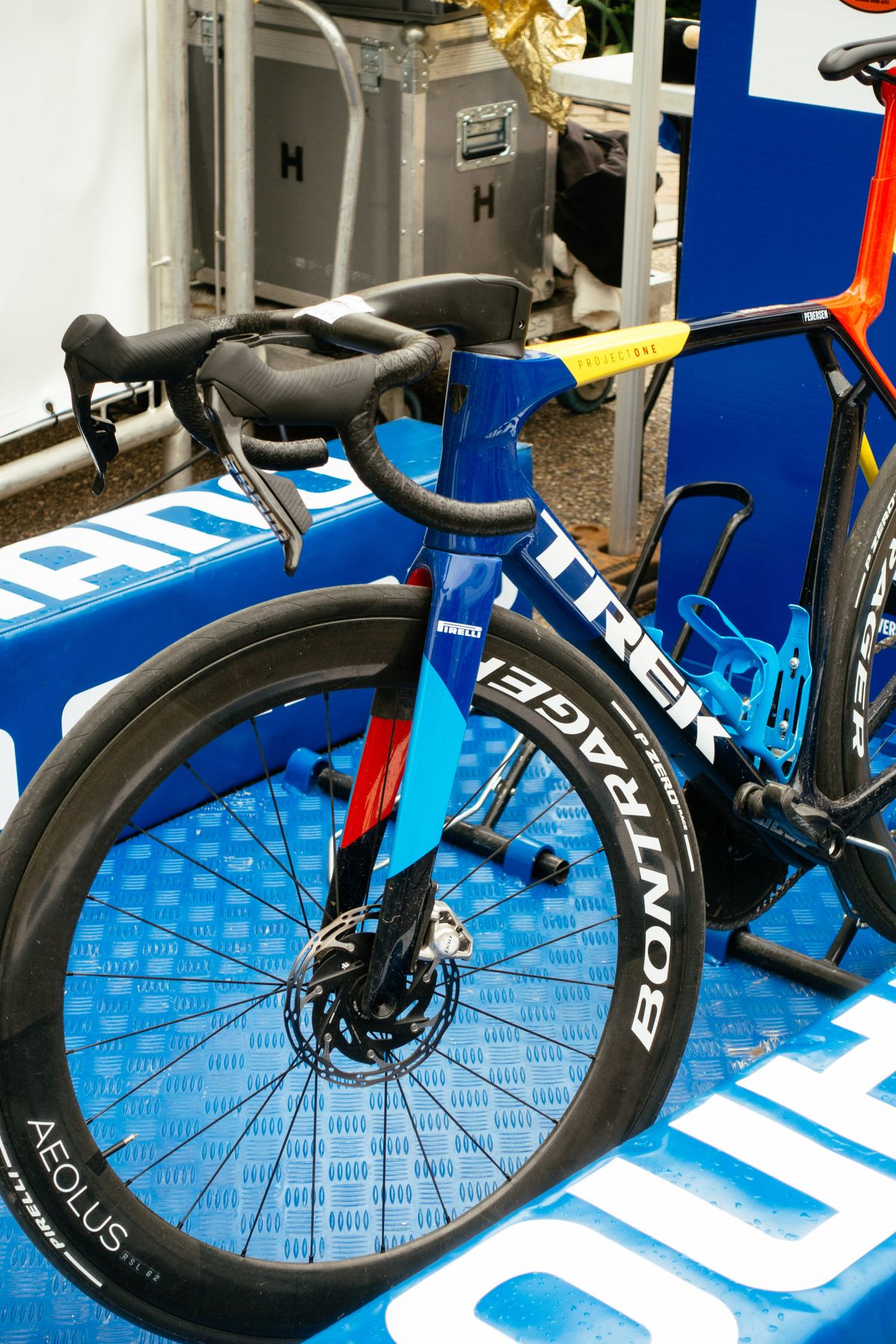 Mads Pedersen's unreleased new Trek, fresh from the finish line of the ...