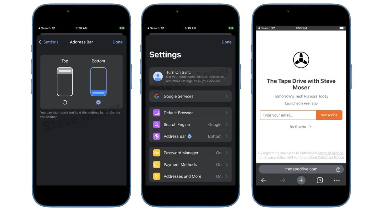 Google Chrome beta for iOS lets users move the address bar south ...