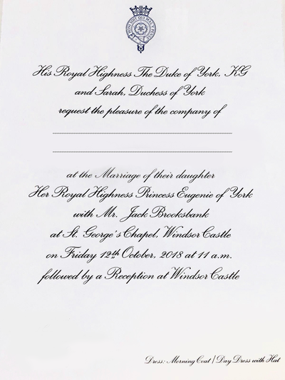 Comparing Royal Family Wedding Invitations Through the Years | Marie Claire