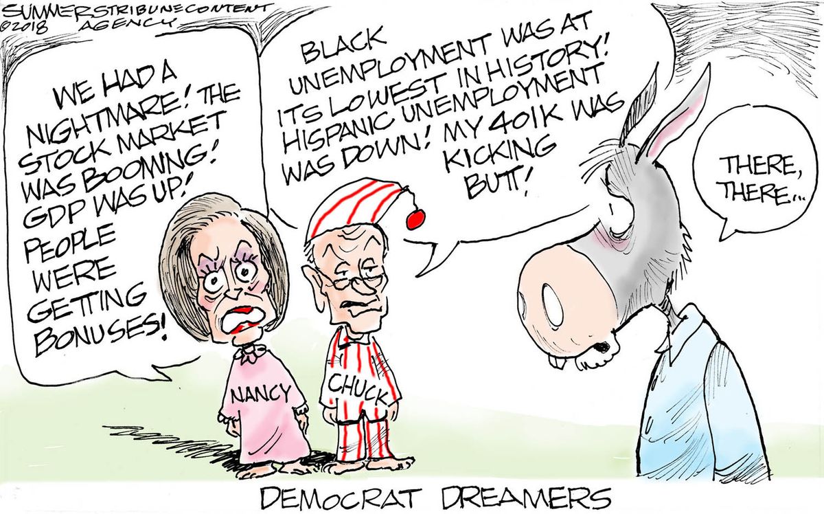 Political cartoon U.S. Democrats Dreamers stock market economy | The Week