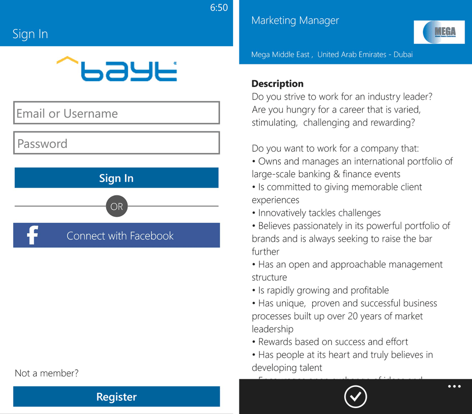 Find jobs in the Middle East with the official Bayt app for Windows ...