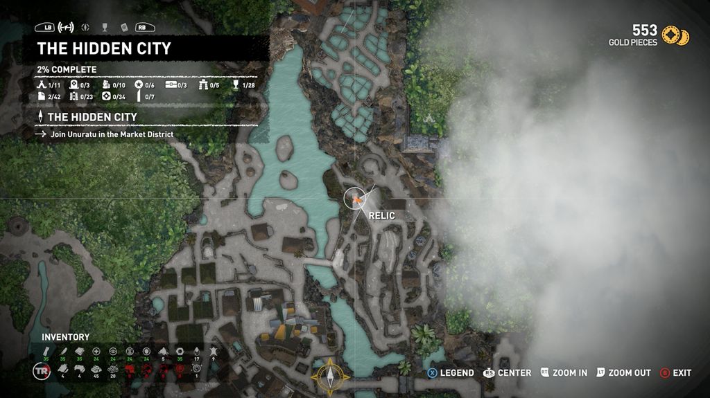 The Hidden City relics, map and backpack locations - Complete Shadow of ...