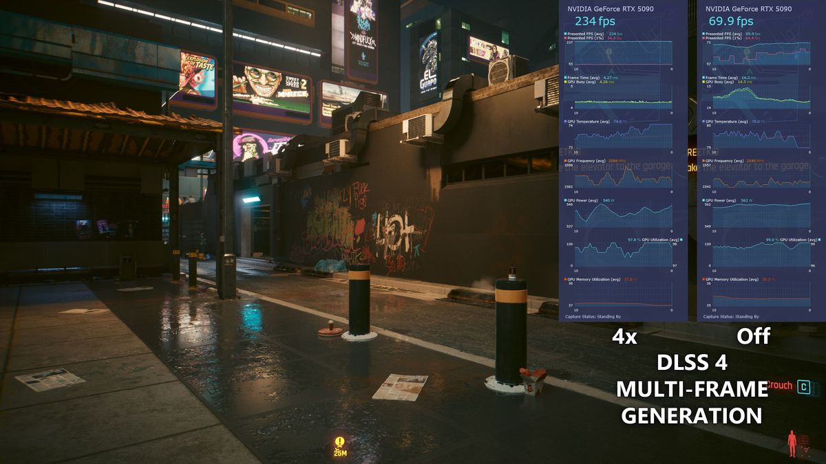 RTX 5080 and DLSS 4 MFG 4x in Cyberpunk 2077: 244% extra FPS | Windows ...