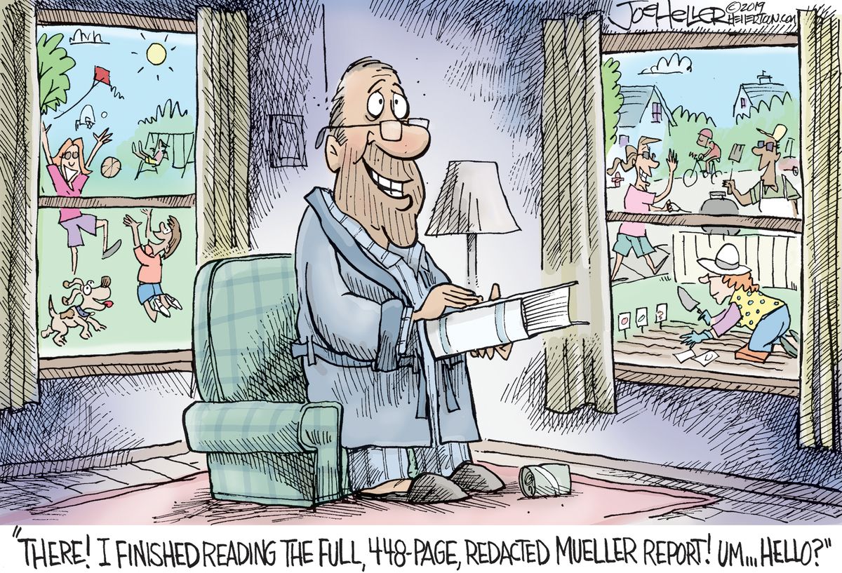 Political Cartoon U.S. Reading the Mueller Report | The Week