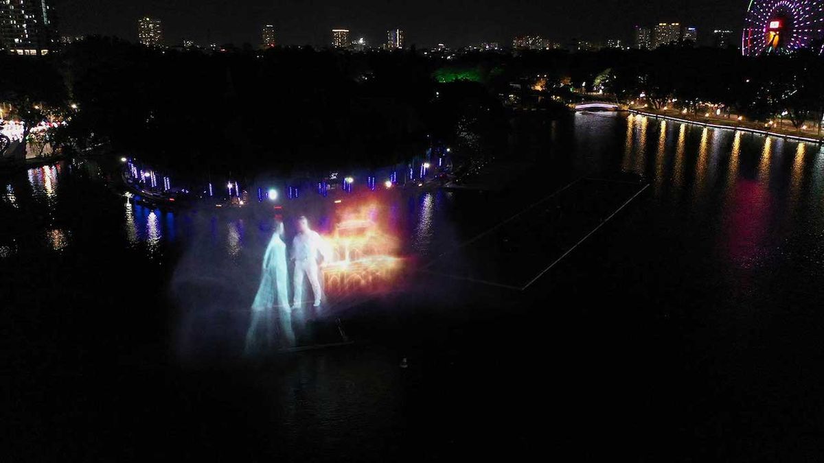 Christie Laser Projectors Power Water Screen Projections for Lake Show ...