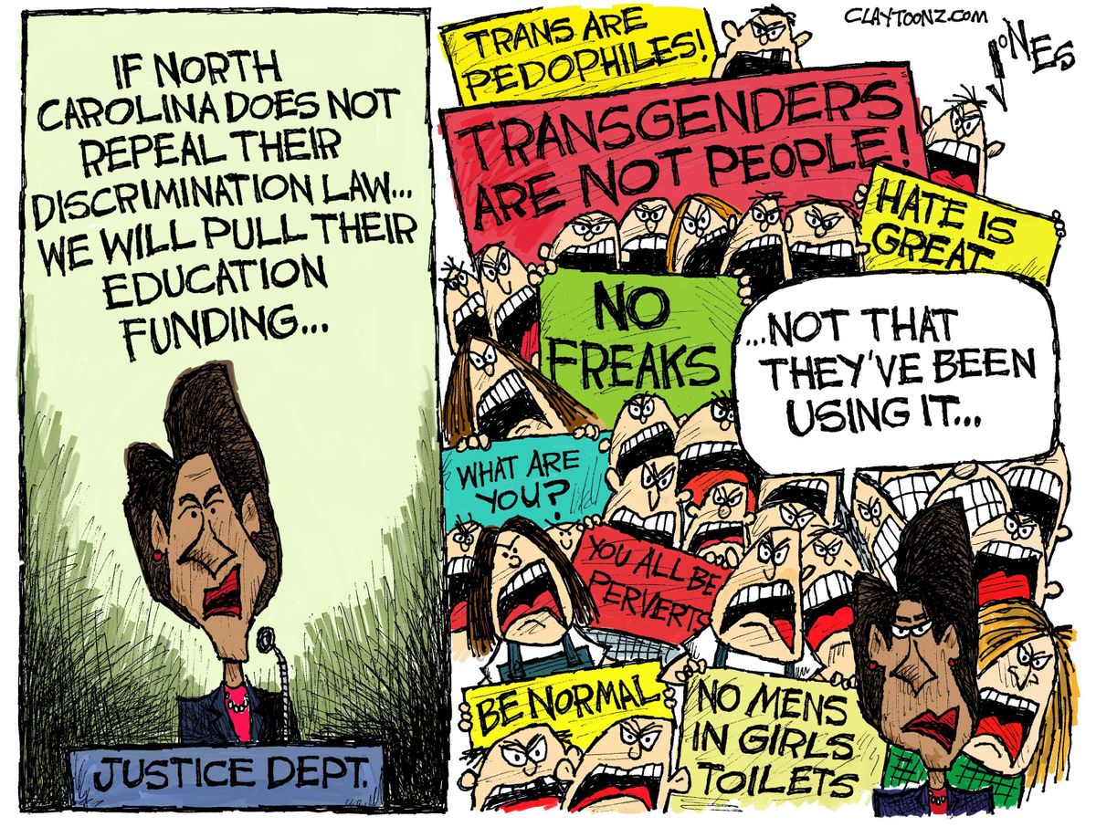 Political Cartoon U.S. North Carolina Bathrooms 2016 | The Week