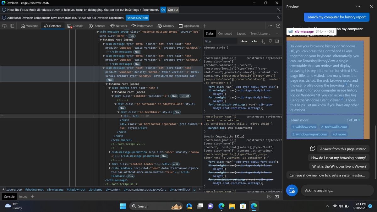 First look at Windows Copilot: It's actually just Microsoft Edge, not ...