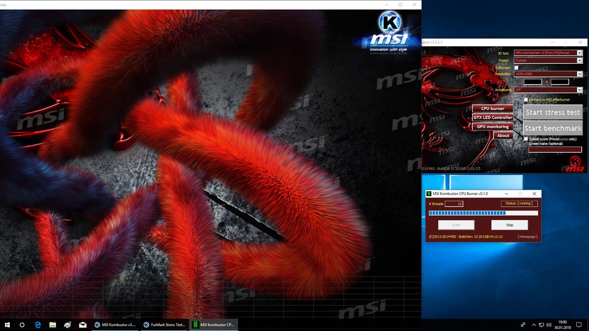 Using MSI Kombustor & OCCT to Stress Test CPUs