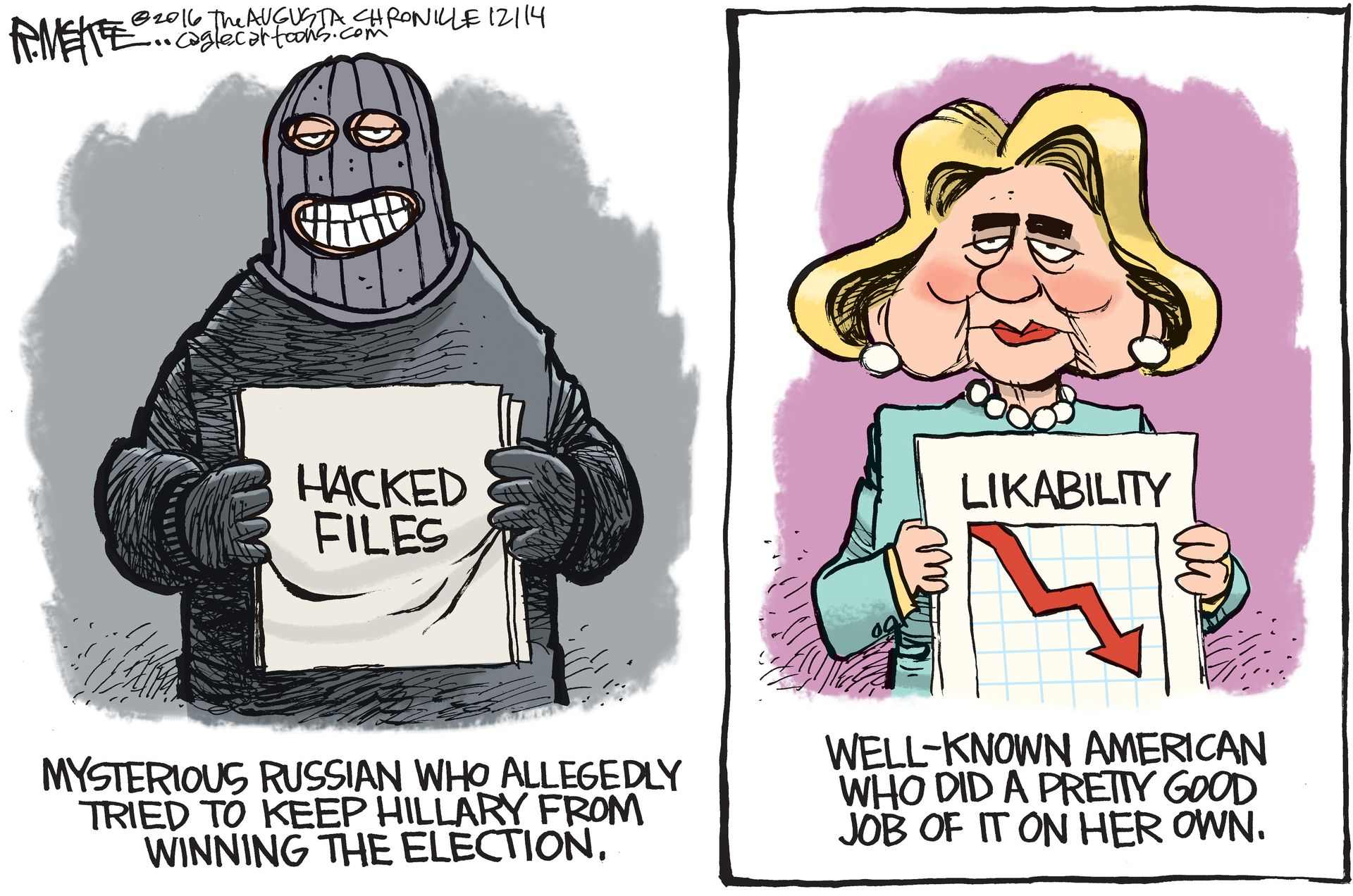 Political cartoon U.S. 2016 election Hillary Clinton likeability | The Week
