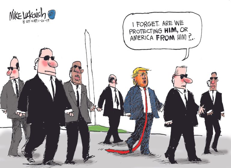 Political Cartoon U.S. Trump Secret Service Agents | The Week