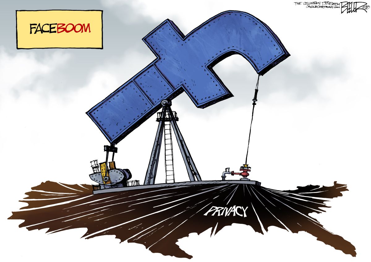 Political cartoon U.S. Facebook data privacy scandal Cambridge ...