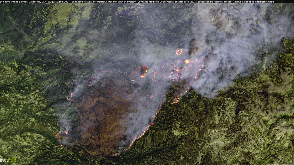 California's Caldor Fire seen from space in harrowing satellite images ...