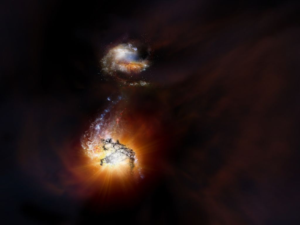 Intense Illumination Seen in Early Universe Galaxy Collision | Space