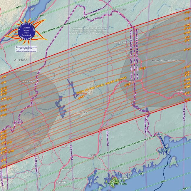 Total solar eclipse 2024 maps of the 'path of totality' | Space