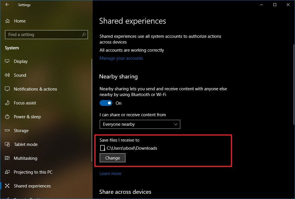 How to use Nearby Sharing to transfer files between PCs in Windows 10 ...
