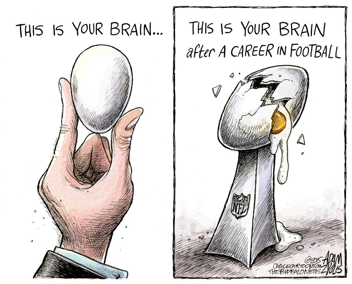 Editorial cartoon U.S. NFL brain injury | The Week