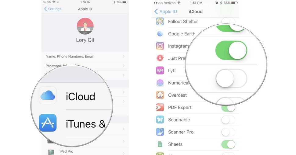 How to put app data in iCloud: Giving and revoking app access to iCloud ...