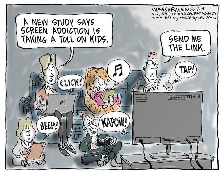 Editorial cartoon Technology Screens | The Week