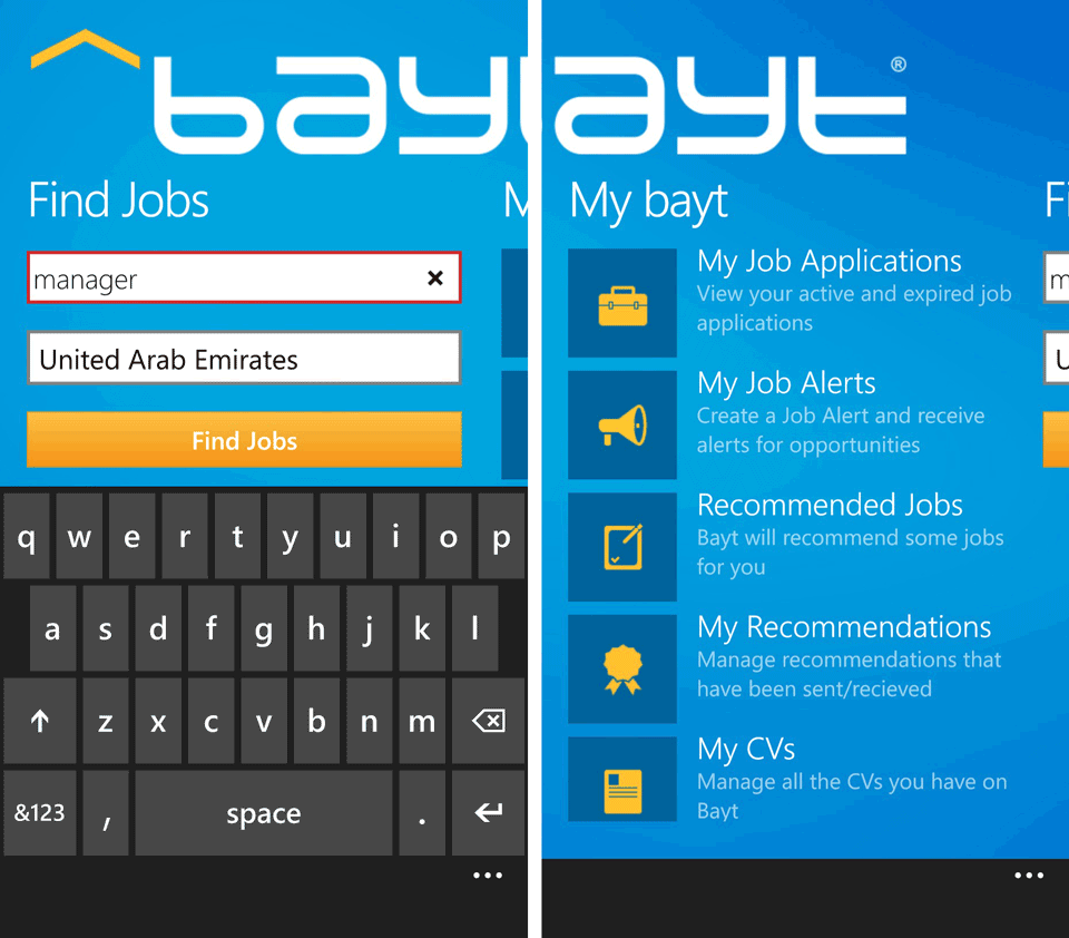 Find jobs in the Middle East with the official Bayt app for Windows ...
