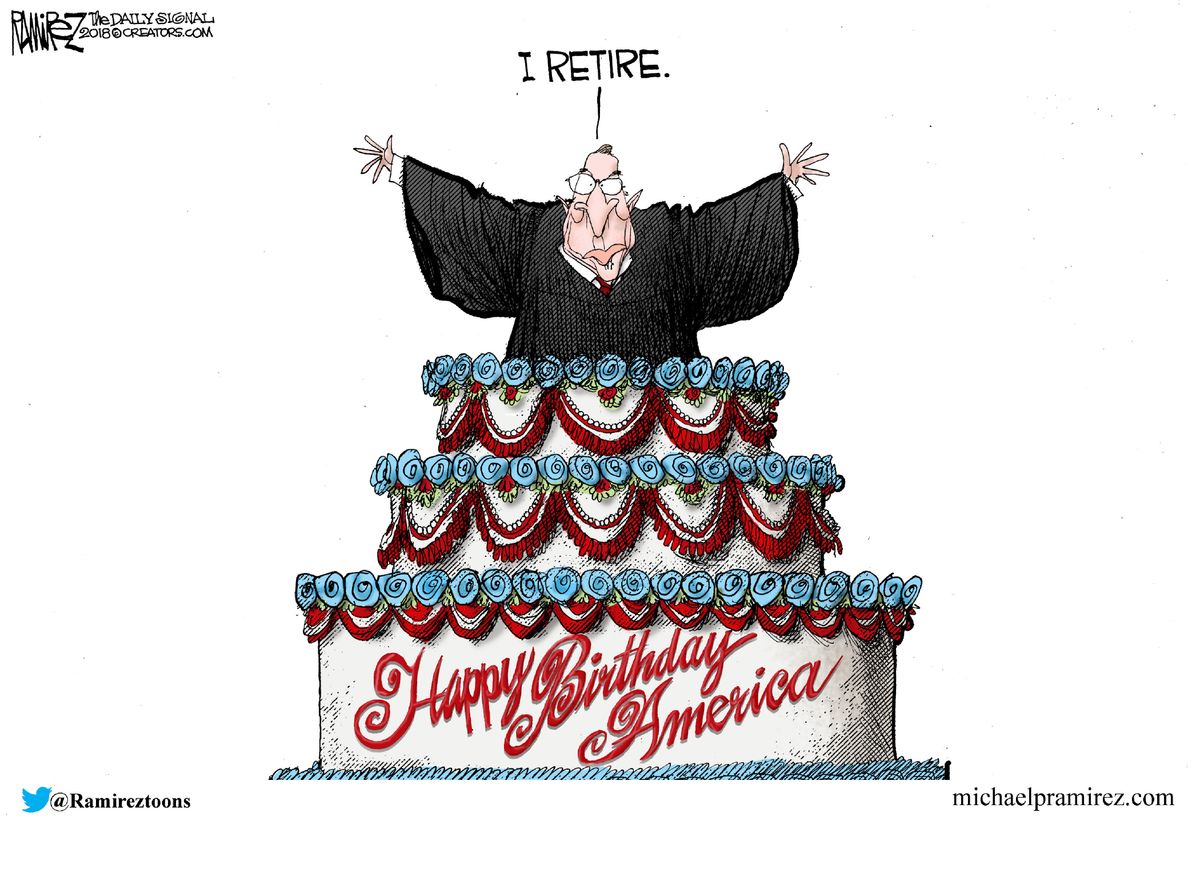 Political Cartoon U.S. Anthony Kennedy retirement Supreme Court Fourth ...