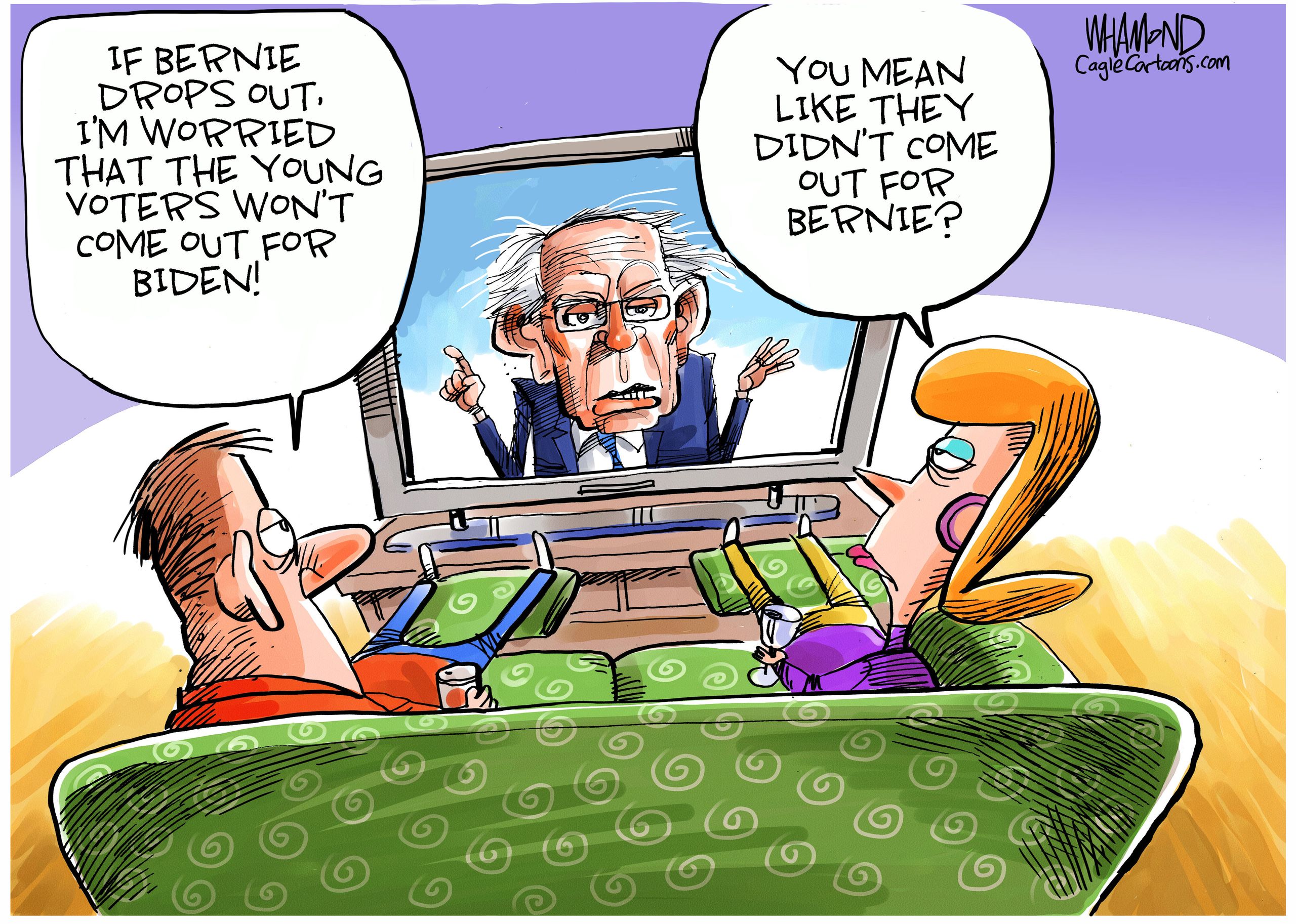 Political Cartoon U.S. Bernie Sanders Democrats Joe Biden 2020 primary ...