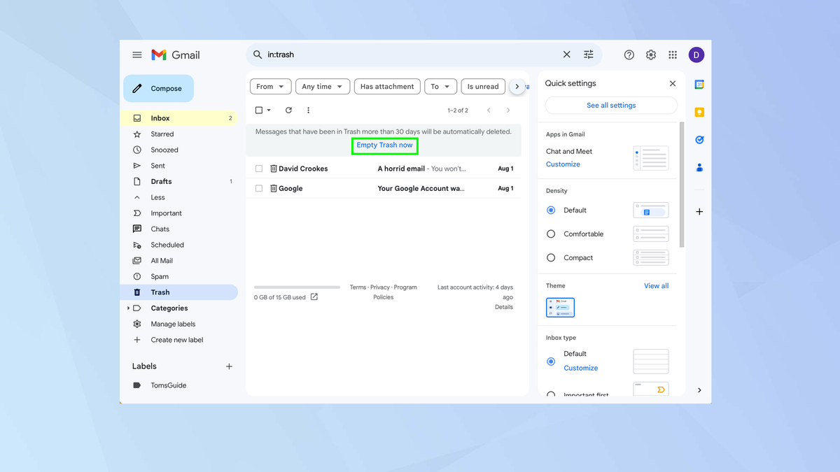How to empty trash in Gmail | Tom's Guide