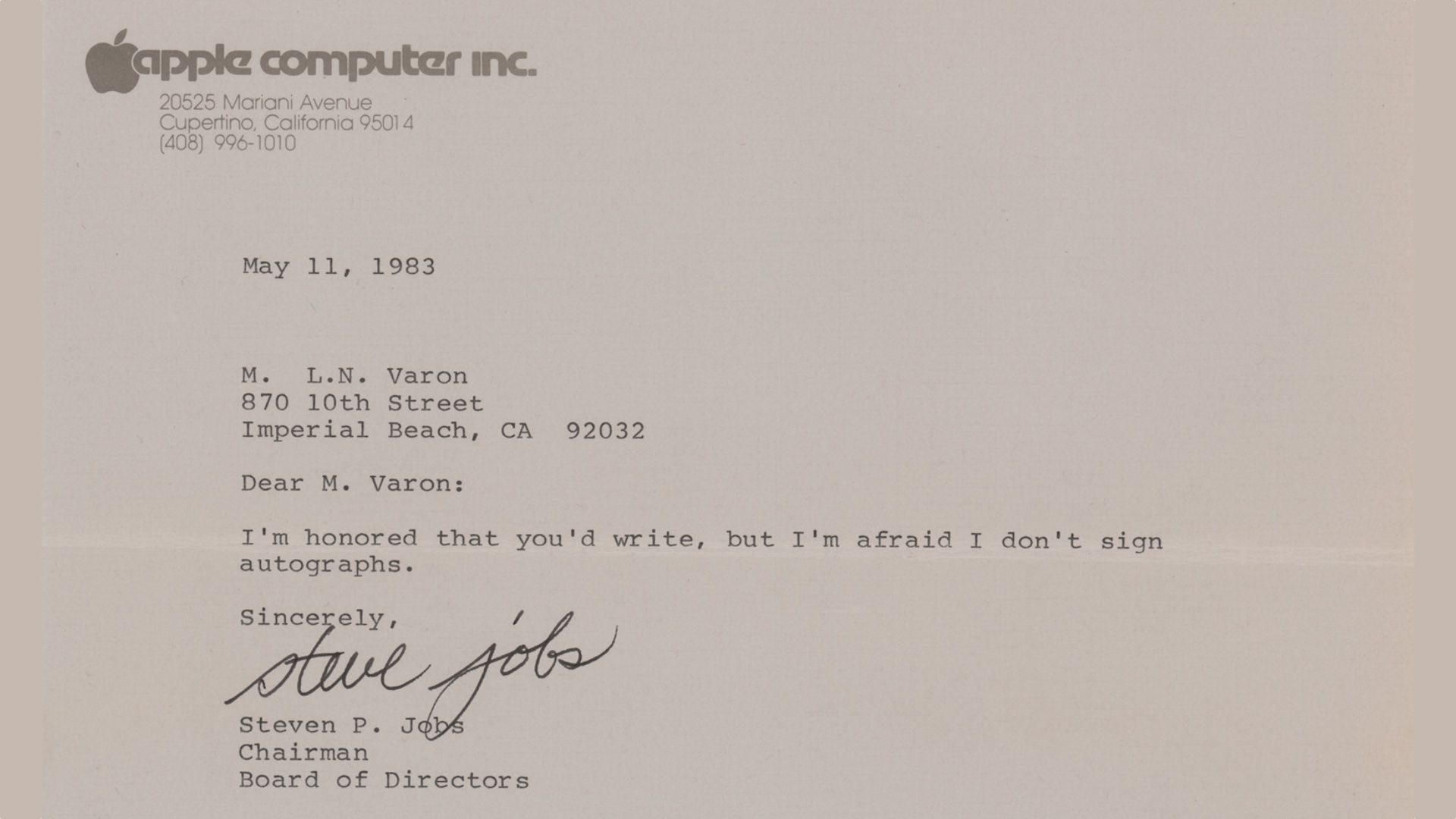 Steve Jobs once declined an autograph request in the funniest way ...