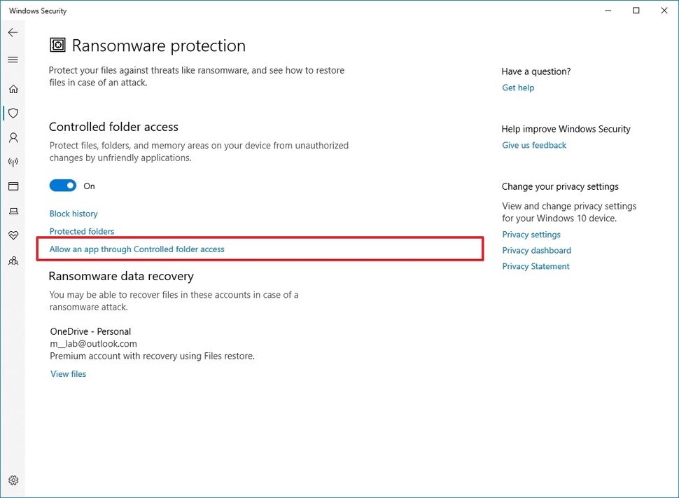 How to enable Controlled folder access to protect data from ransomware ...