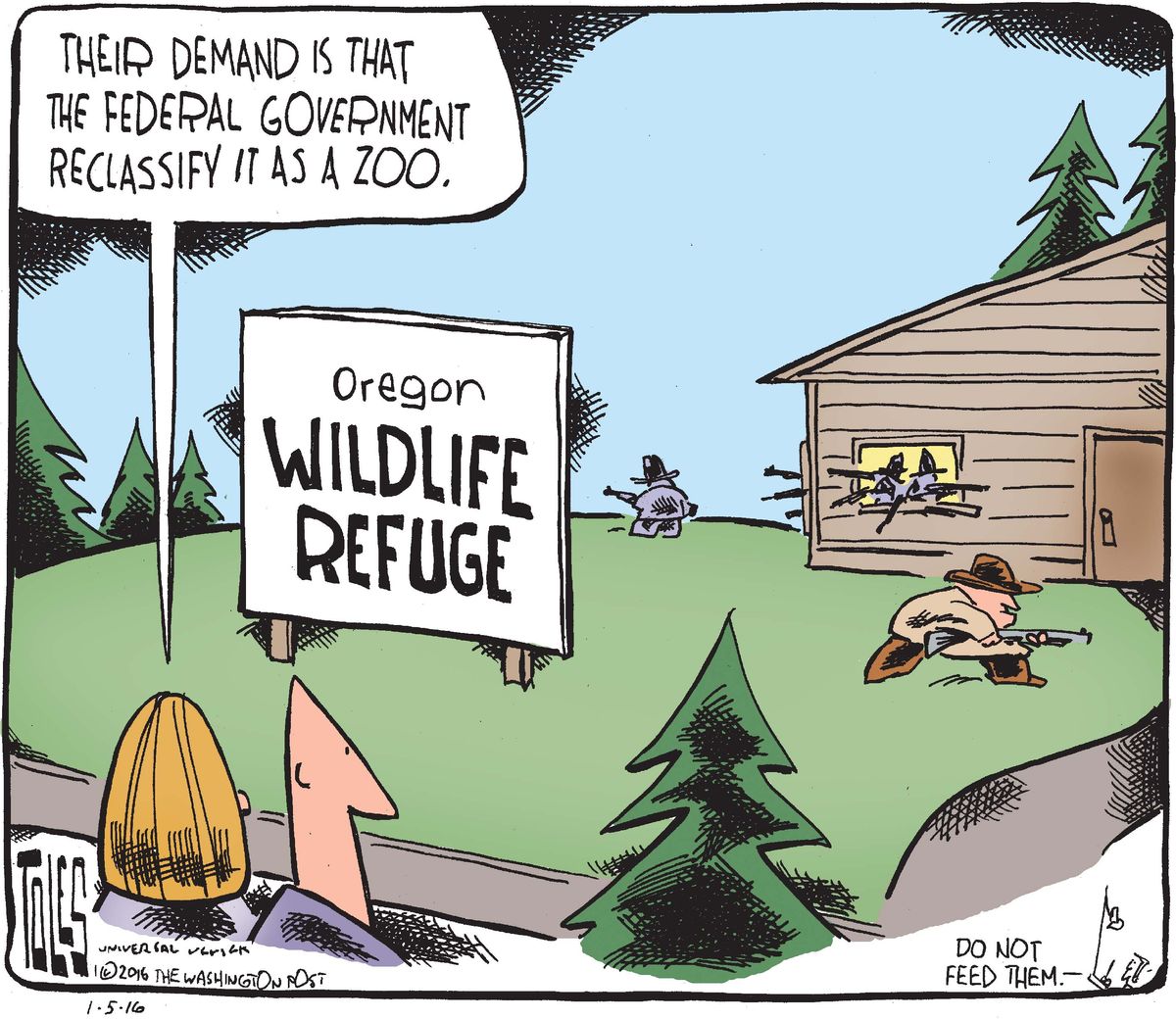 Editorial cartoon U.S. Oregon Wildlife Refuge Federal Government Zoo ...