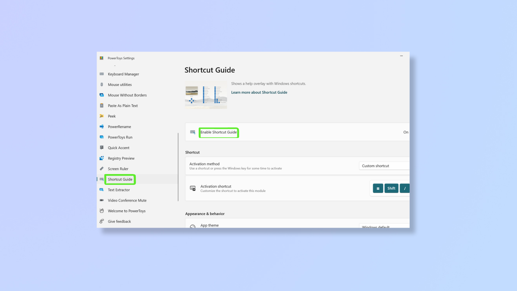 How to use Windows 11 PowerToys Shortcut Guide | Tom's Guide