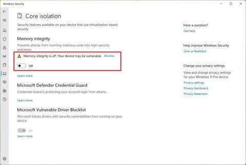 How to enable Core isolation's Memory integrity feature on Windows 11 ...