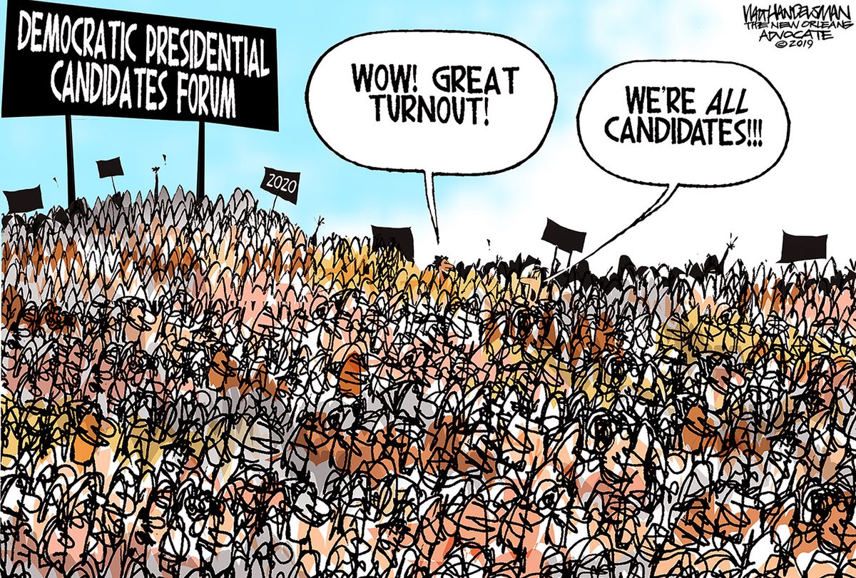 Political Cartoon U.S. Democratic Party Presidential Candidates 2020 ...