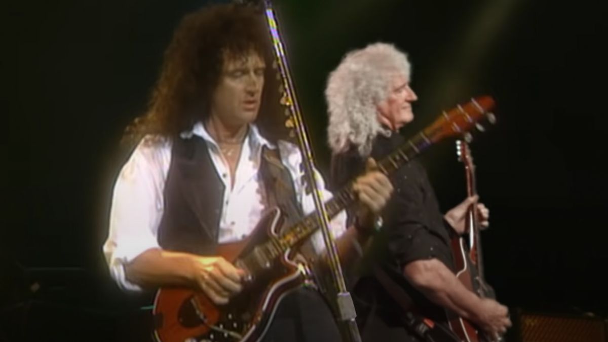 Watch present-day Brian May jam with 1992 Brian May in his new Back to ...