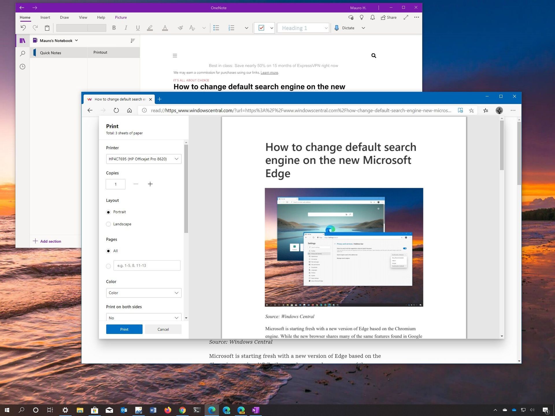 How to use the new Microsoft Edge print features | Windows Central