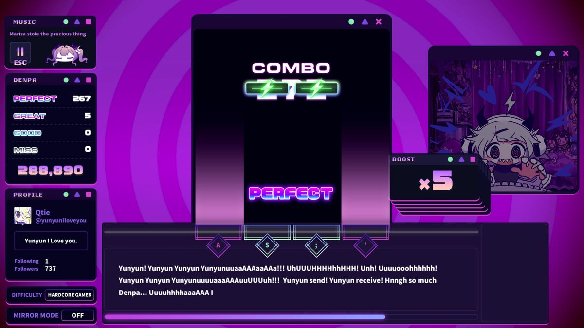 I'm going gaga for this rhythm game where a psychotic anime girl is ...