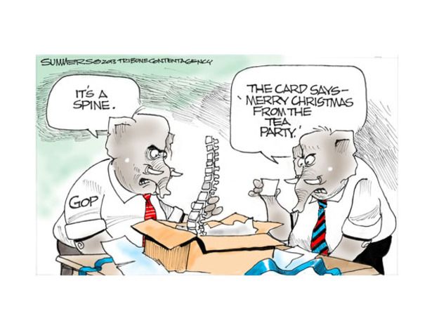 Political cartoon Republicans Tea Party | The Week