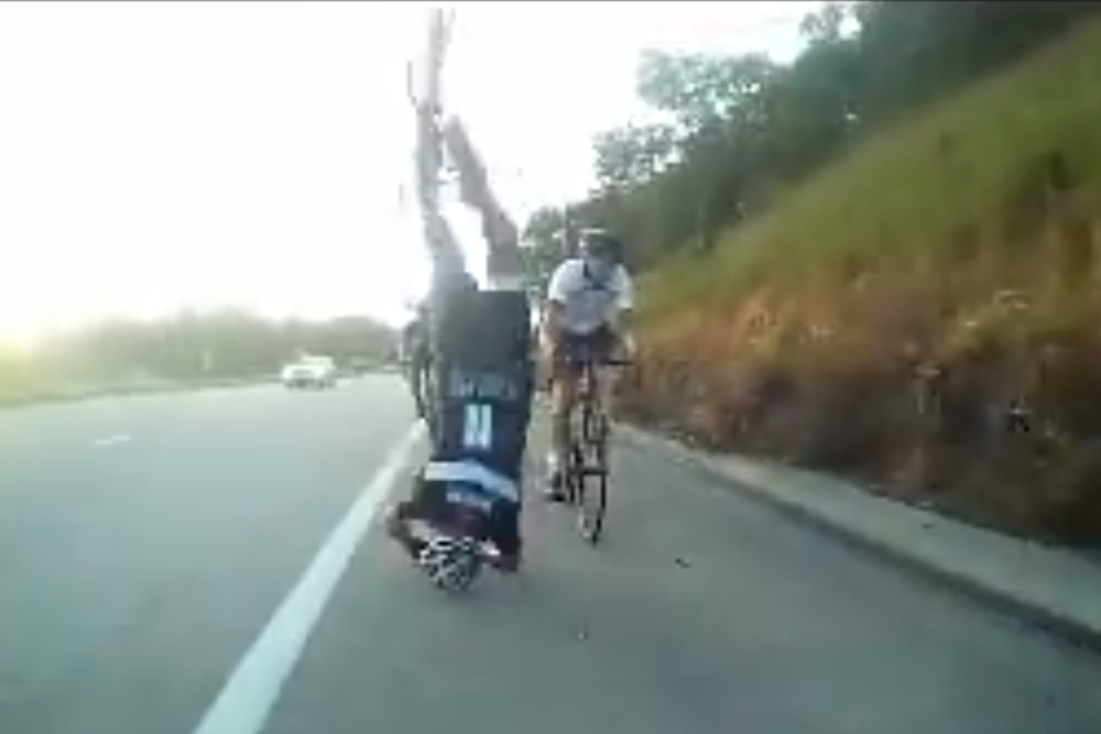 Australian cyclist walks away from a horrific crash (video) | Cycling ...