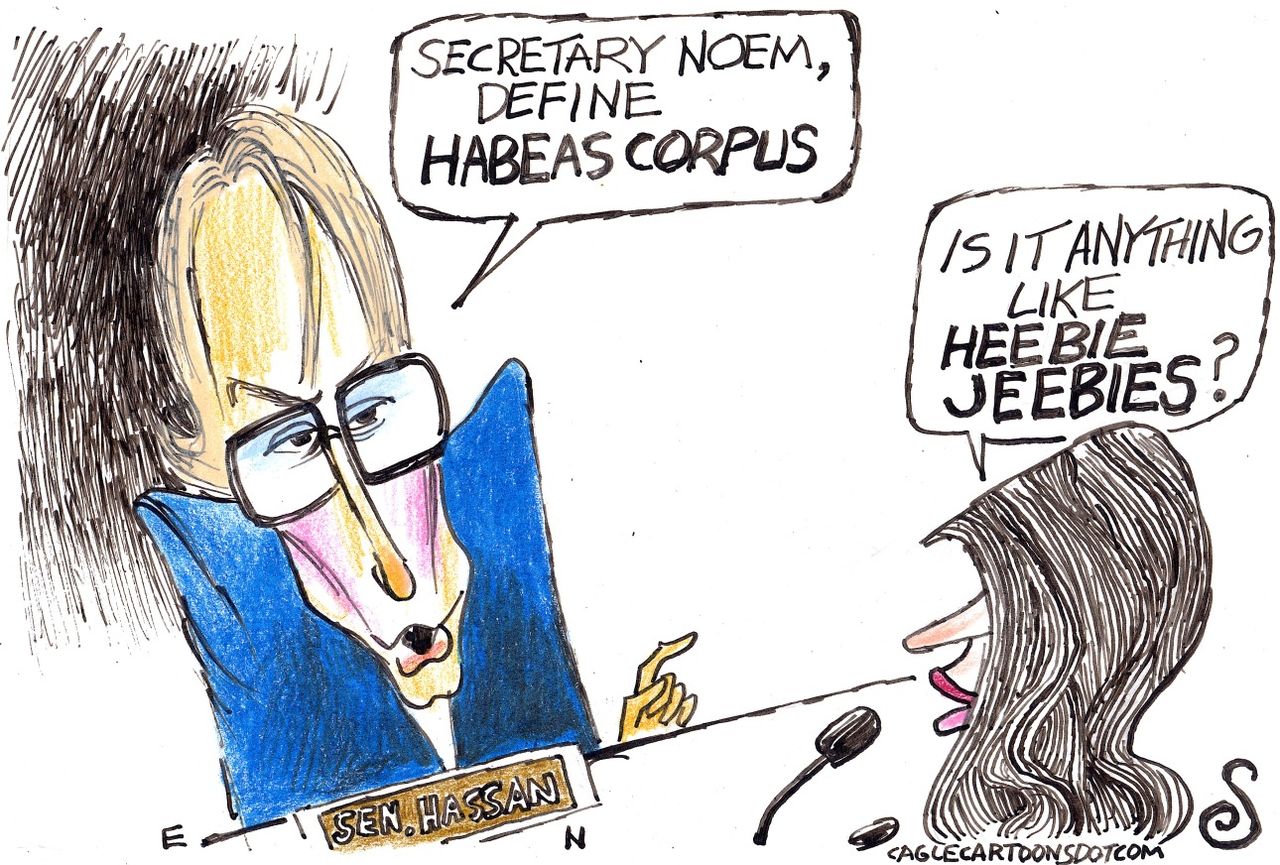 Kristi Noem fails a habeas corpus test | May 22 editorial cartoons ...