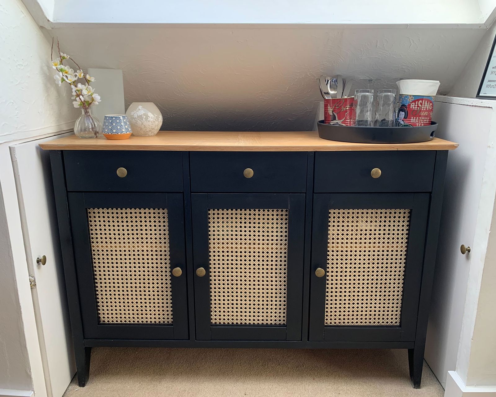 DIY lover makes rattan sideboard from old Homebase item | Real Homes