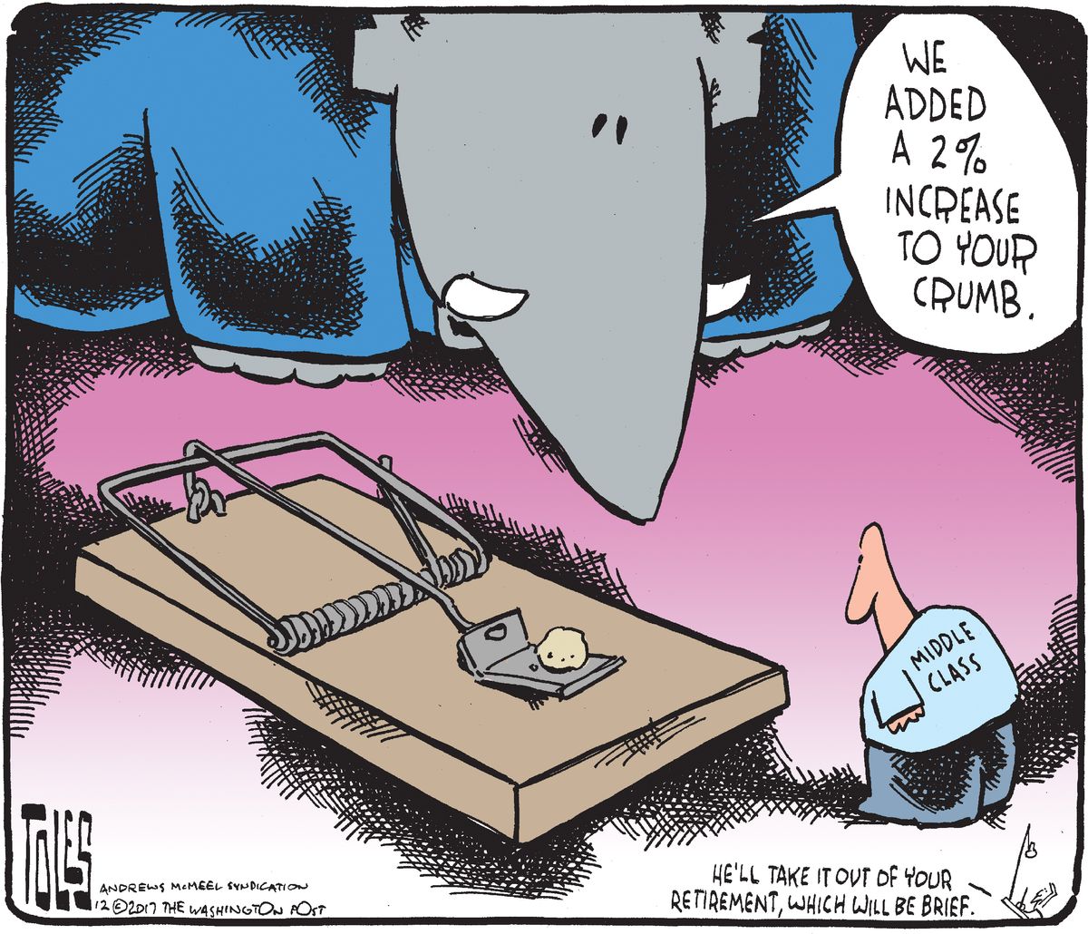 Political cartoon U.S. GOP Tax cuts middle class | The Week