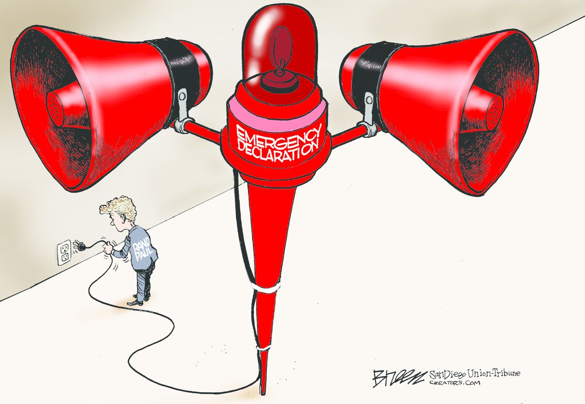 Political Cartoon U.S. Rand Paul Emergency declaration | The Week