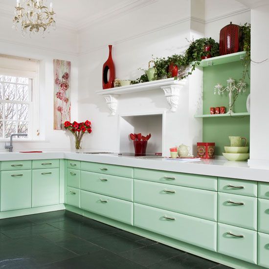 Step inside this minty fresh country kitchen | Ideal Home