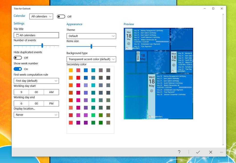 Tiles for Outlook lets you get creative with custom Calendar Live Tiles ...